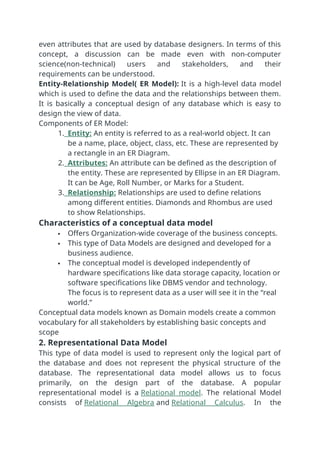 3. The Data Model Types of relational models | DOCX