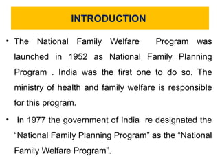 National Family Welfare Programme.ppt slide | PPTX