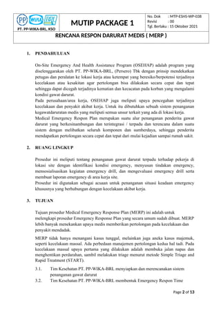 3. SOP-MERP (Medical Emergency Response Plan) | DOCX