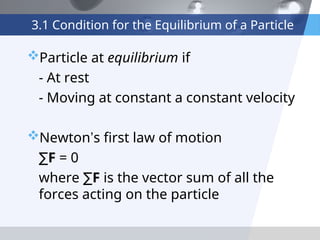 3.Chapter 3.ppt equilibrium of a particle | PPT