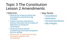 3.2.1 Amending the Constitution and the bill of rights | PPTX