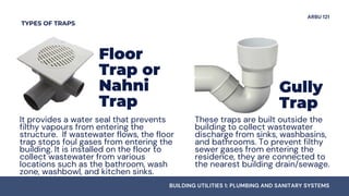 Vent piping systems; Ventilation and Ventilation System; Plumbing traps ...