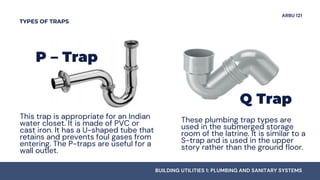 Vent piping systems; Ventilation and Ventilation System; Plumbing traps ...