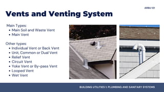 Vent piping systems; Ventilation and Ventilation System; Plumbing traps ...