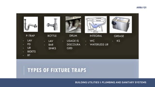 Vent piping systems; Ventilation and Ventilation System; Plumbing traps ...
