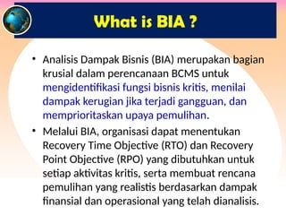 Perencanaan BCMS _Pelatihan "BUSINESS CONTINUITY MANAGEMENT SYSTEM ...