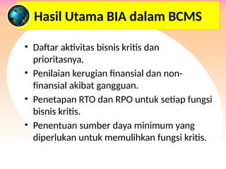 Perencanaan BCMS _Pelatihan "BUSINESS CONTINUITY MANAGEMENT SYSTEM ...