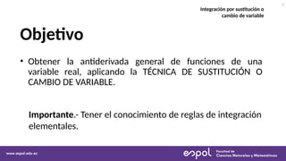 Integración por cambio de variable Ejercicios Resueltos | PPTX