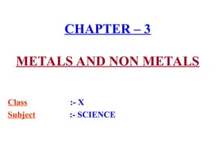 3.metals and non-metals.ppt. Class 10 science | PPT