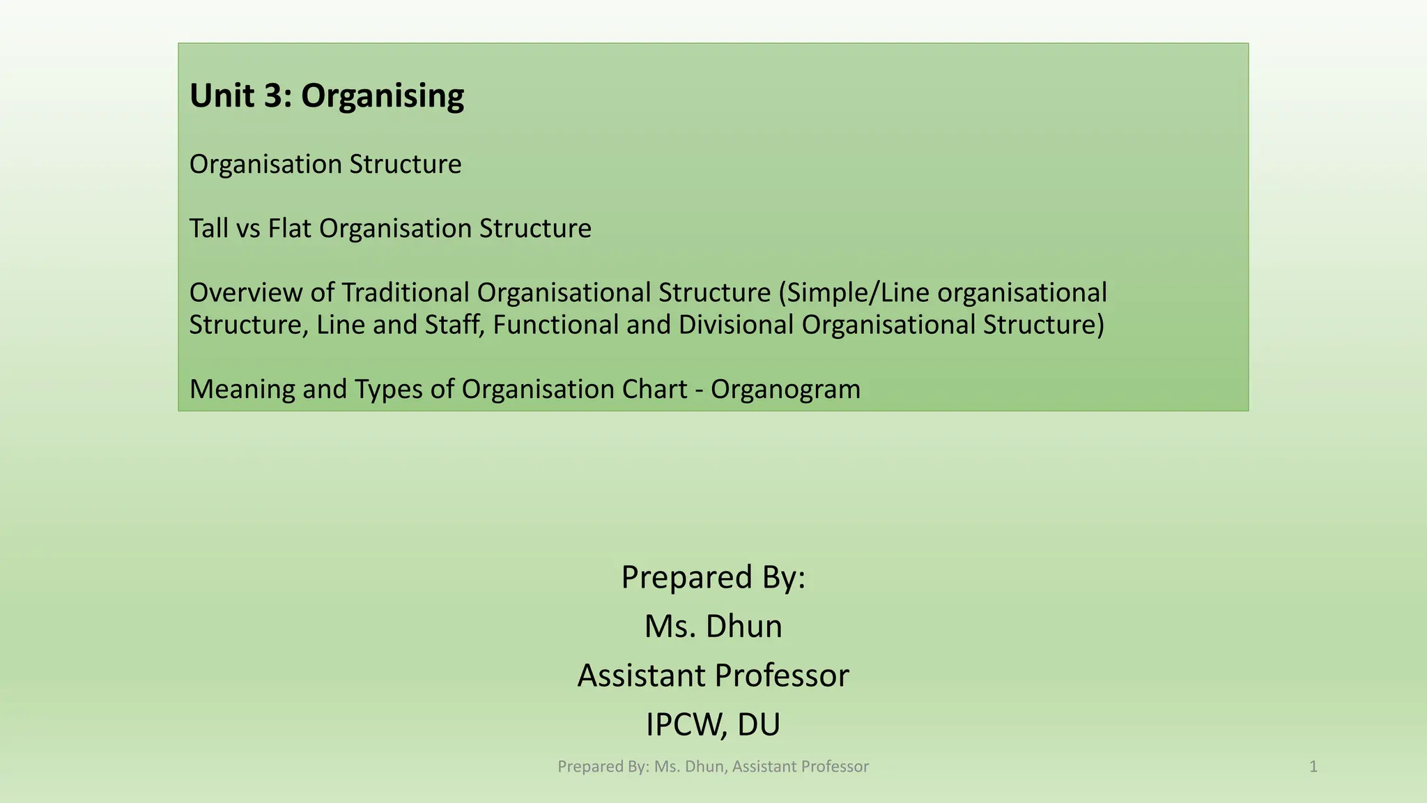 3.4 Organisation Structure basics and Traditional.pdf
