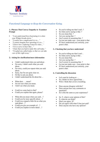 Functional Language keep conversation TRINITY ISE | PDF