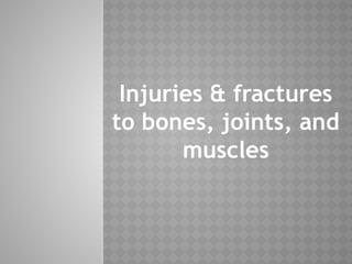 first aid management of injuries and fracture | PPTX