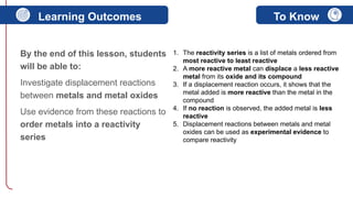 3. Displacement Reactions igcse chemistr | PPTX