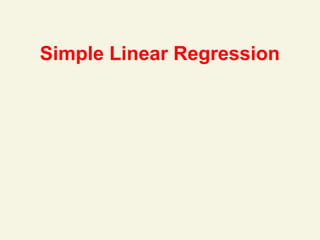Simple Linear Regression Simple Linear Regression | PPTX