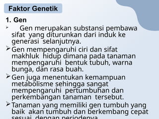 Faktor yang Mempengaruhi Pertumbuhan dan Perkembangan Tanaman: Genetik ...