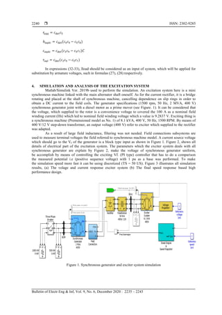 High performance of excitation system for synchronous generator based ...