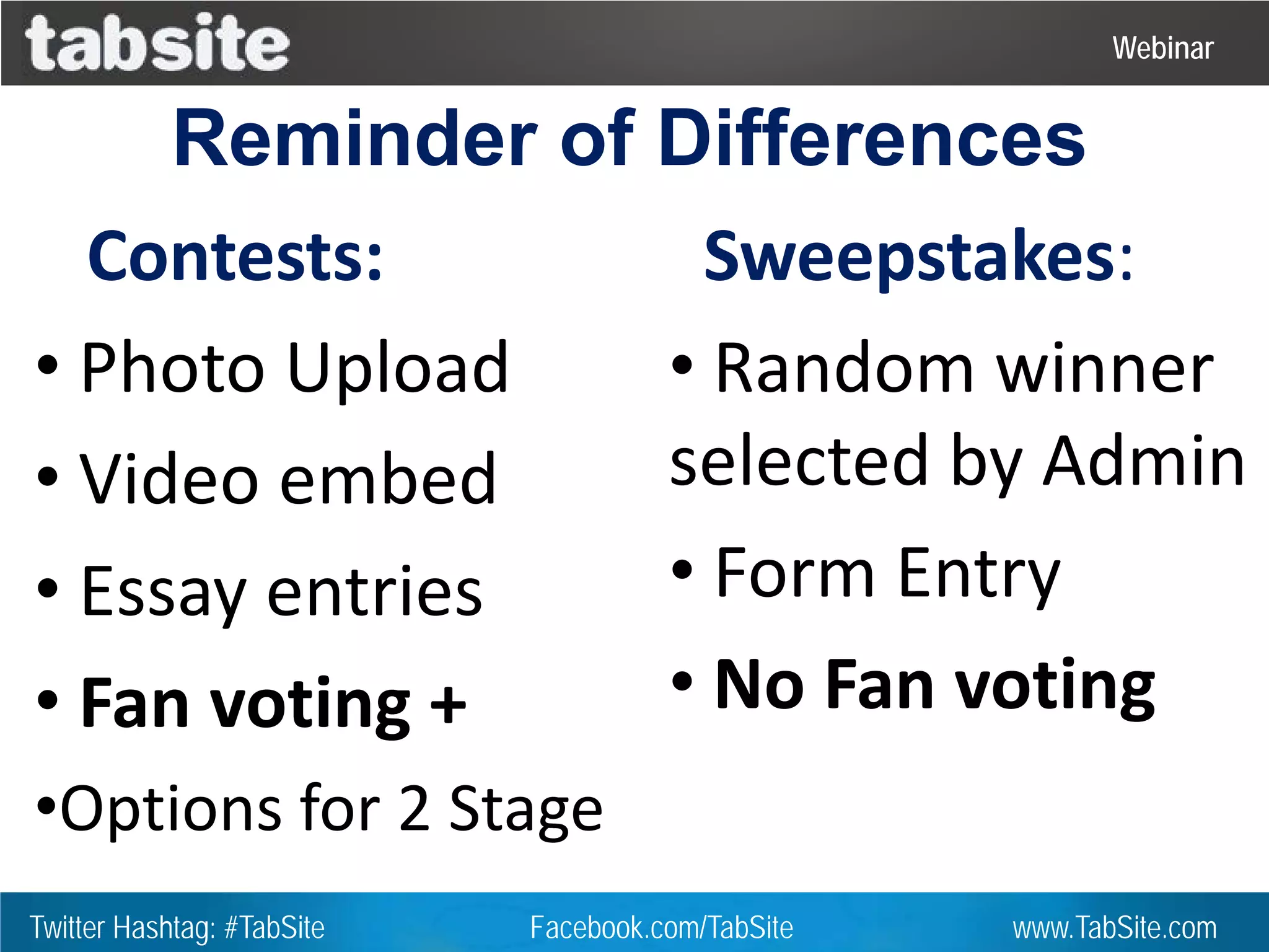 TabSite Contests and Timeline Webinar | PDF | Web Conferencing ...