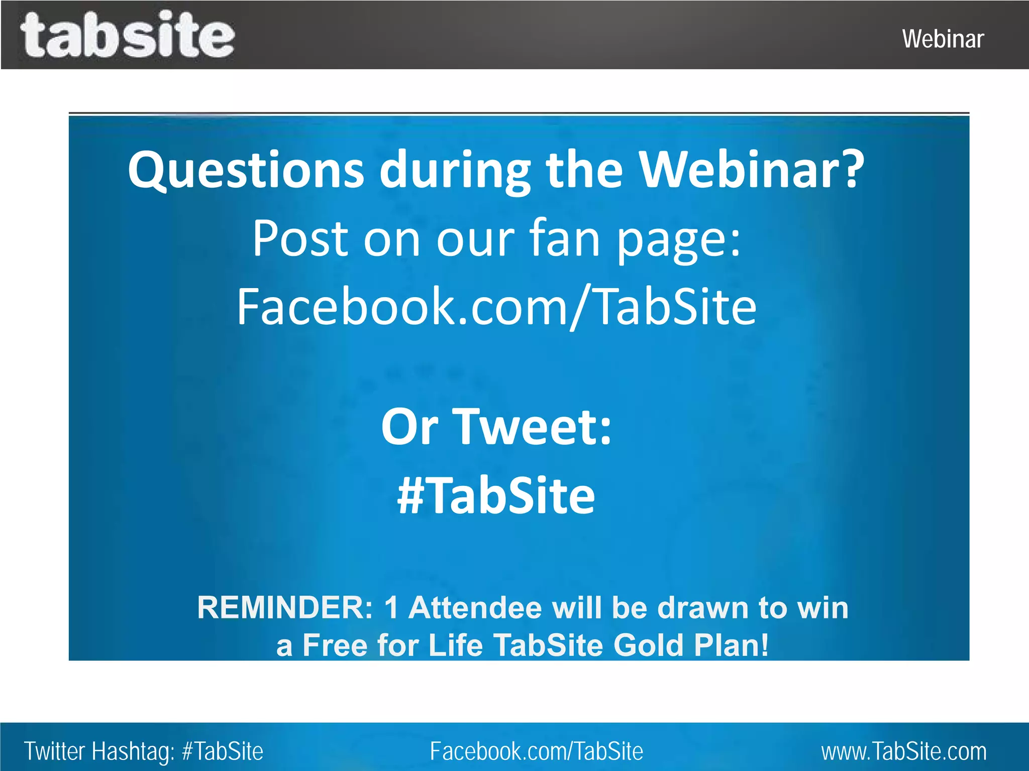 TabSite Contests and Timeline Webinar | PDF | Web Conferencing ...