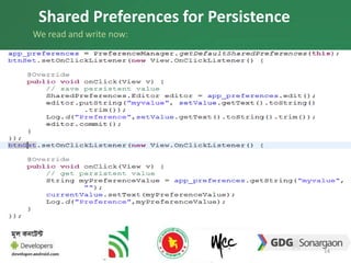 Activity & Shared Preference | PPTX