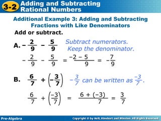 3 2 adding and subtracting rational numbers lesson | PPT