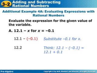 3 2 adding and subtracting rational numbers lesson | PPT