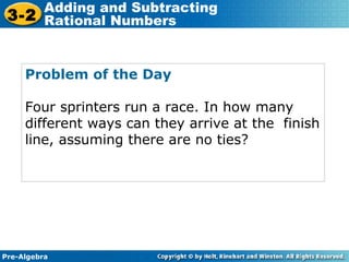 3 2 adding and subtracting rational numbers lesson | PPT