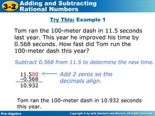 3 2 adding and subtracting rational numbers lesson | PPT