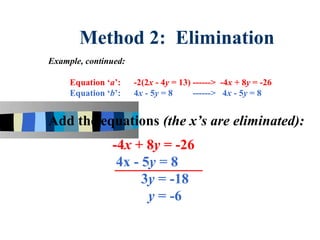 3.2 a solving systems algebraically | PPT