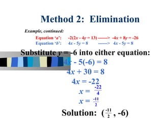3.2 a solving systems algebraically | PPT