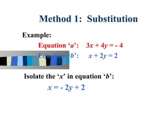 3.2 a solving systems algebraically | PPT