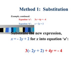 3.2 a solving systems algebraically | PPT