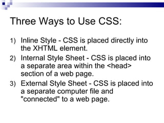 3.2 introduction to css | PPT