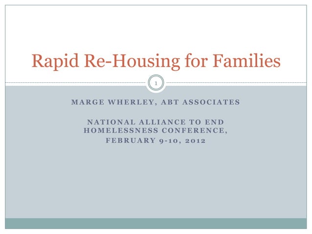 3.2 Introduction to Rapid Re-Housing for Families | PPT