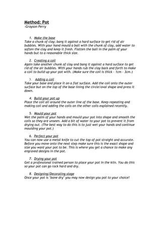 3.2 method of making a pot | DOC
