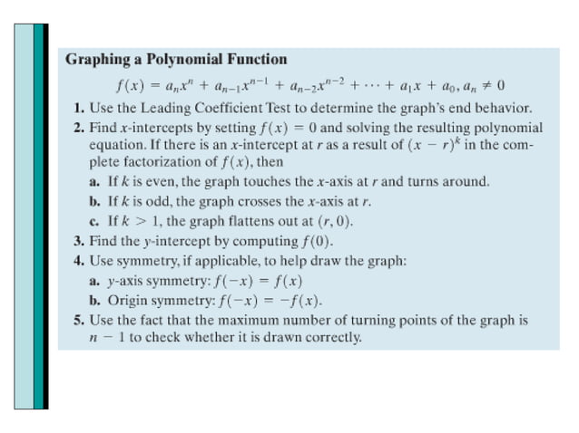 3 2 Polynomial Functions And Their Graphs | PPT