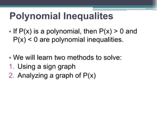 3 2 polynomial inequalities | PPTX