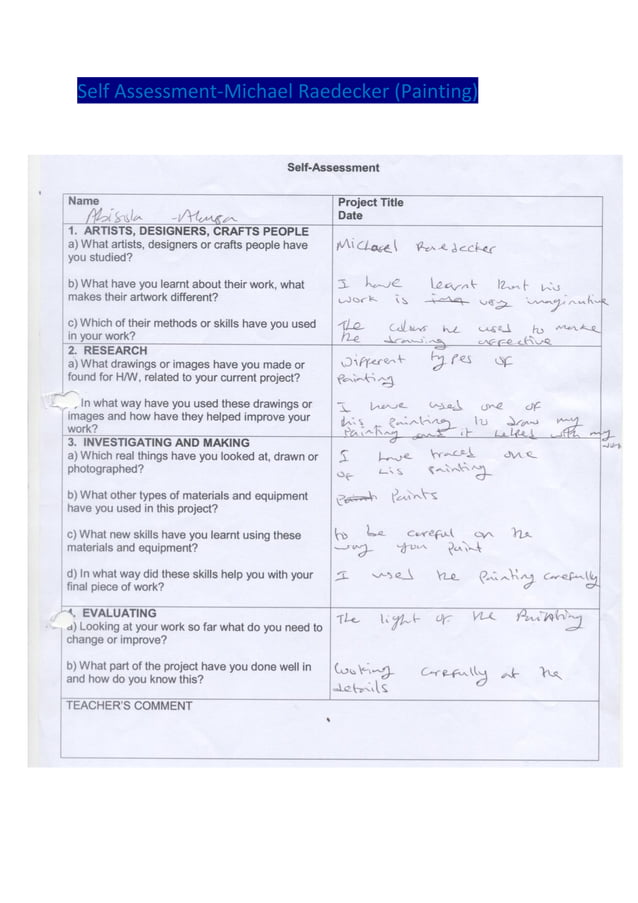3.2 self assessment painting | PDF