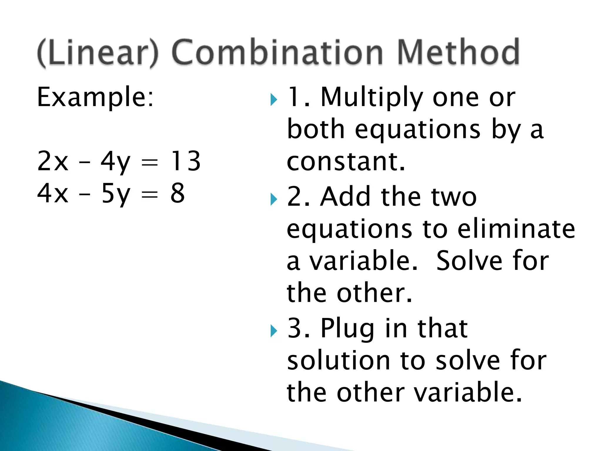 3.2 Solving Linear Systems Algebraically | PPTX