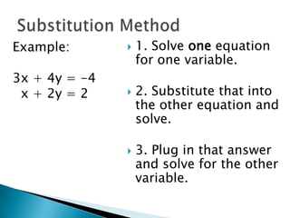 3.2 Solving Linear Systems Algebraically | PPT