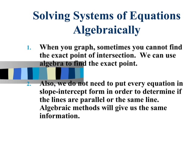 3.2 solving systems algebraically | PPT | Physics | Science