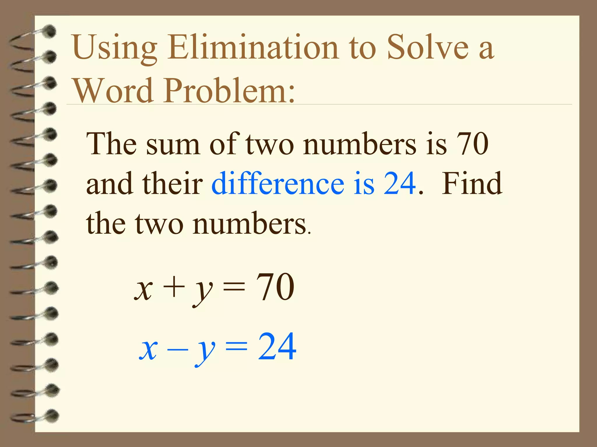 3 2 solving systems of equations (elimination method) | PPTX