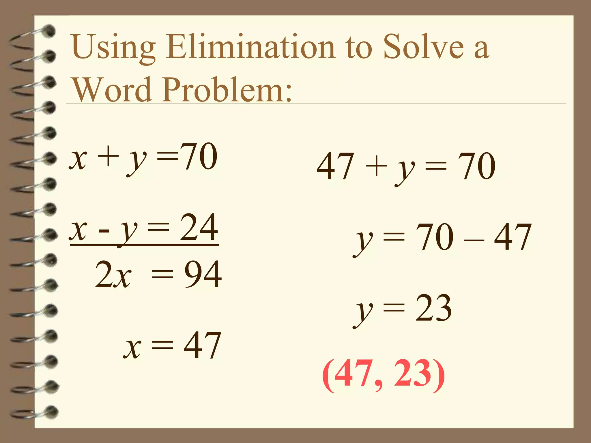 3 2 solving systems of equations (elimination method) | PPTX