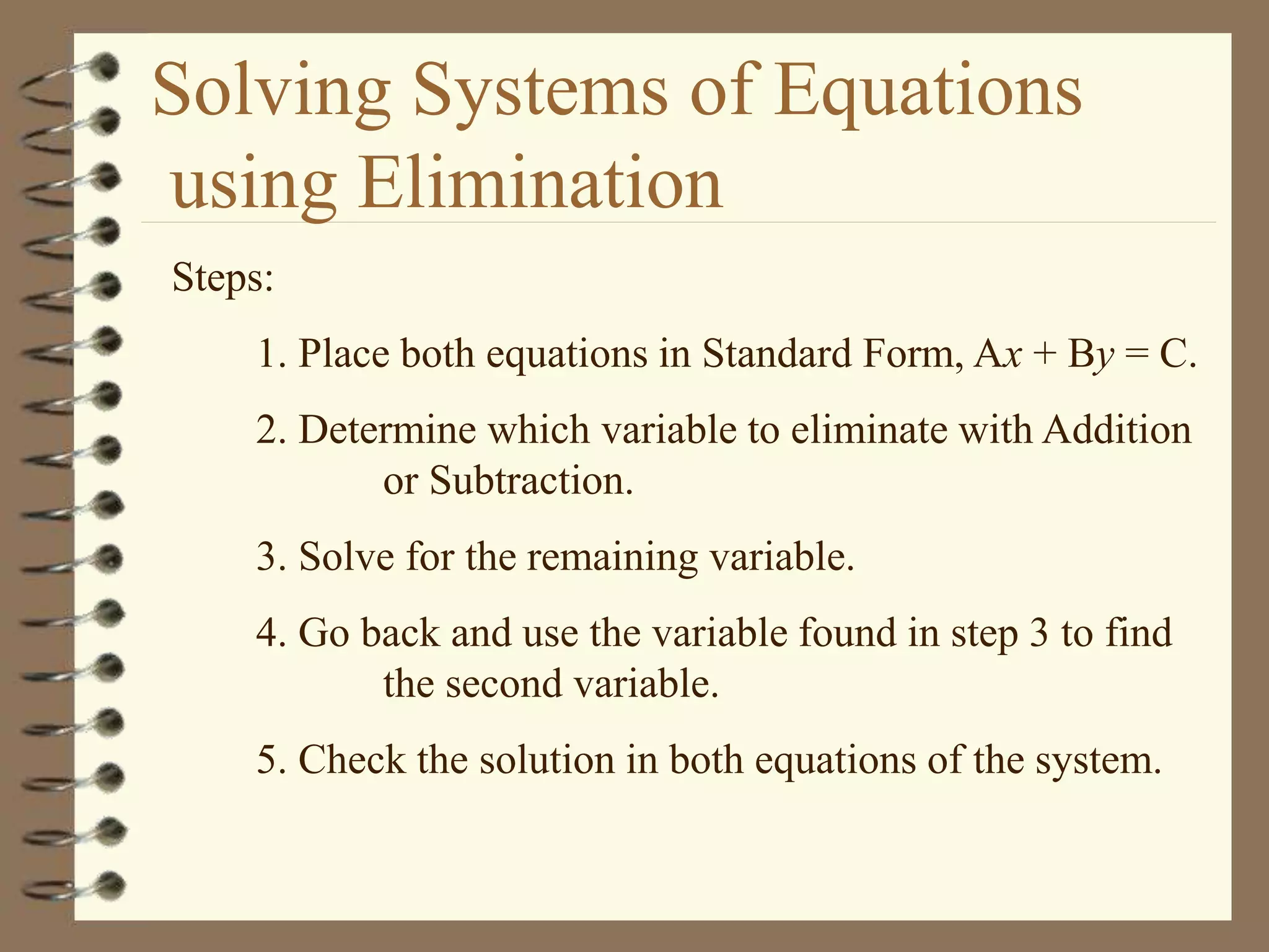 3 2 solving systems of equations (elimination method) | PPTX