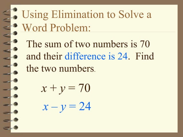 3 2 solving systems of equations (elimination method) | PPTX