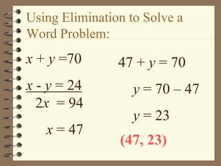 3 2 solving systems of equations (elimination method) | PPTX