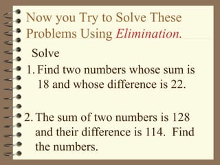 3 2 solving systems of equations (elimination method) | PPTX