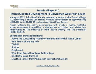 3.2 wpb transit village | PDF | Rail Travel | Travel Type