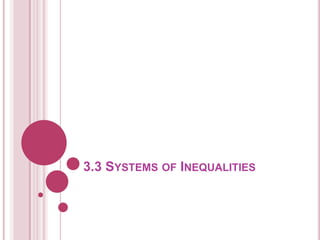 3.3 Systems of Inequalities | PPTX