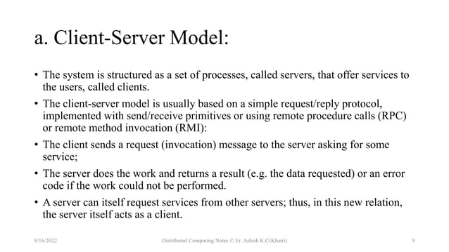 Models of Distributed System | PPTX | Computer Networking | Computing