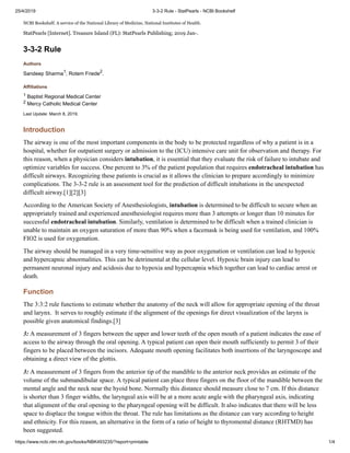 3-3-2 rule - stat pearls | PDF